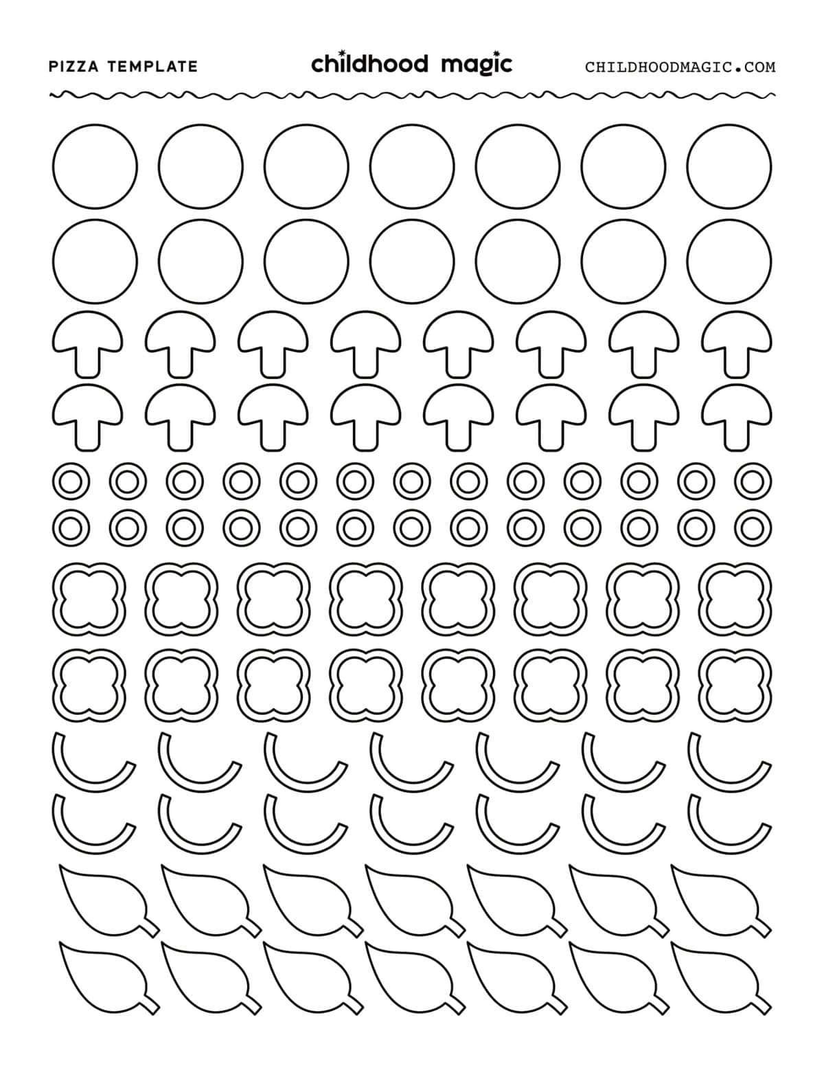 Paper Pizza- Free Printable Template - Childhood Magic