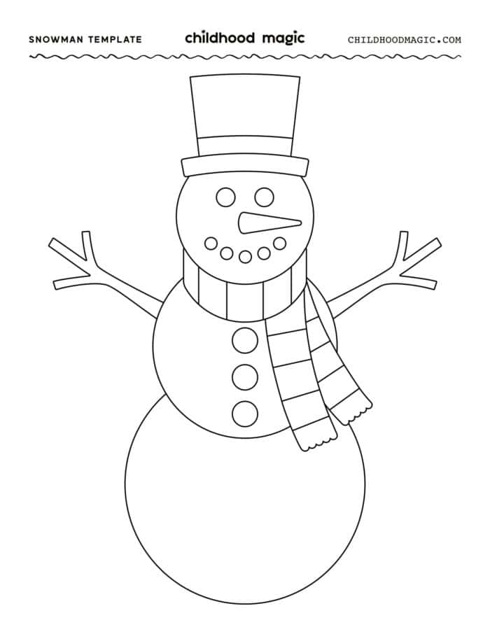 Snowman Template- Free Printable - Childhood Magic
