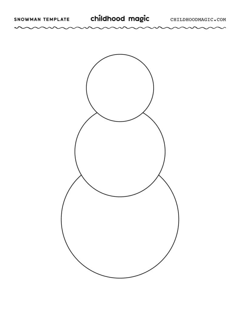 Snowman Template- Free Printable - Childhood Magic