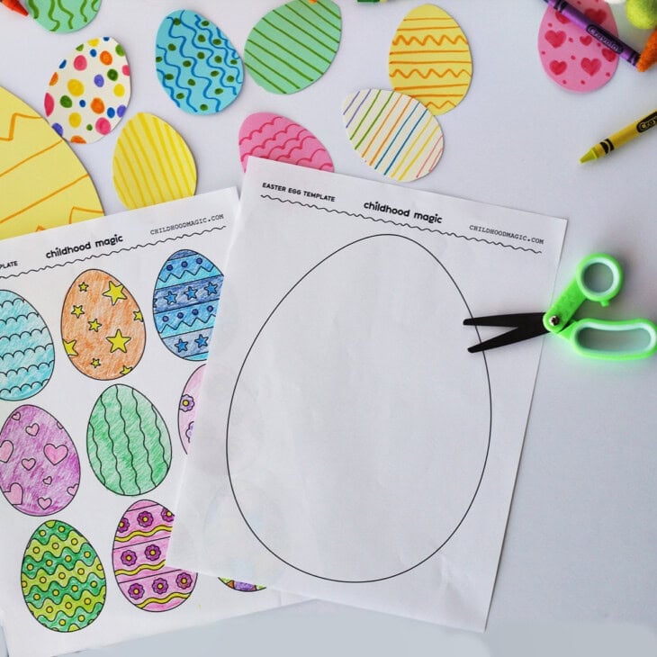 Easter Egg Template Free Printable - Childhood Magic