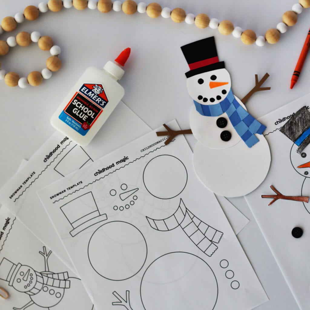 Snowman Template- Free Printable - Childhood Magic