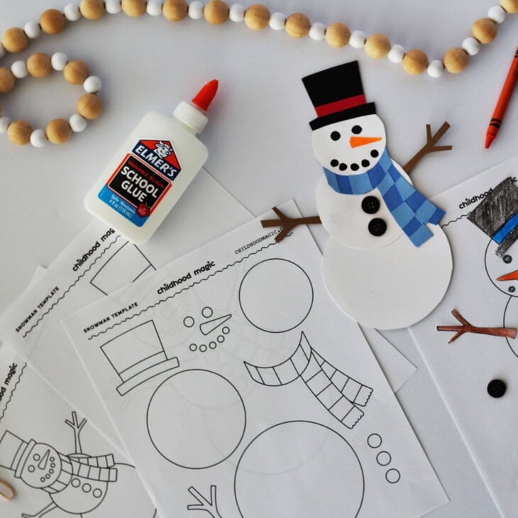 Snowman Template- Free Printable - Childhood Magic