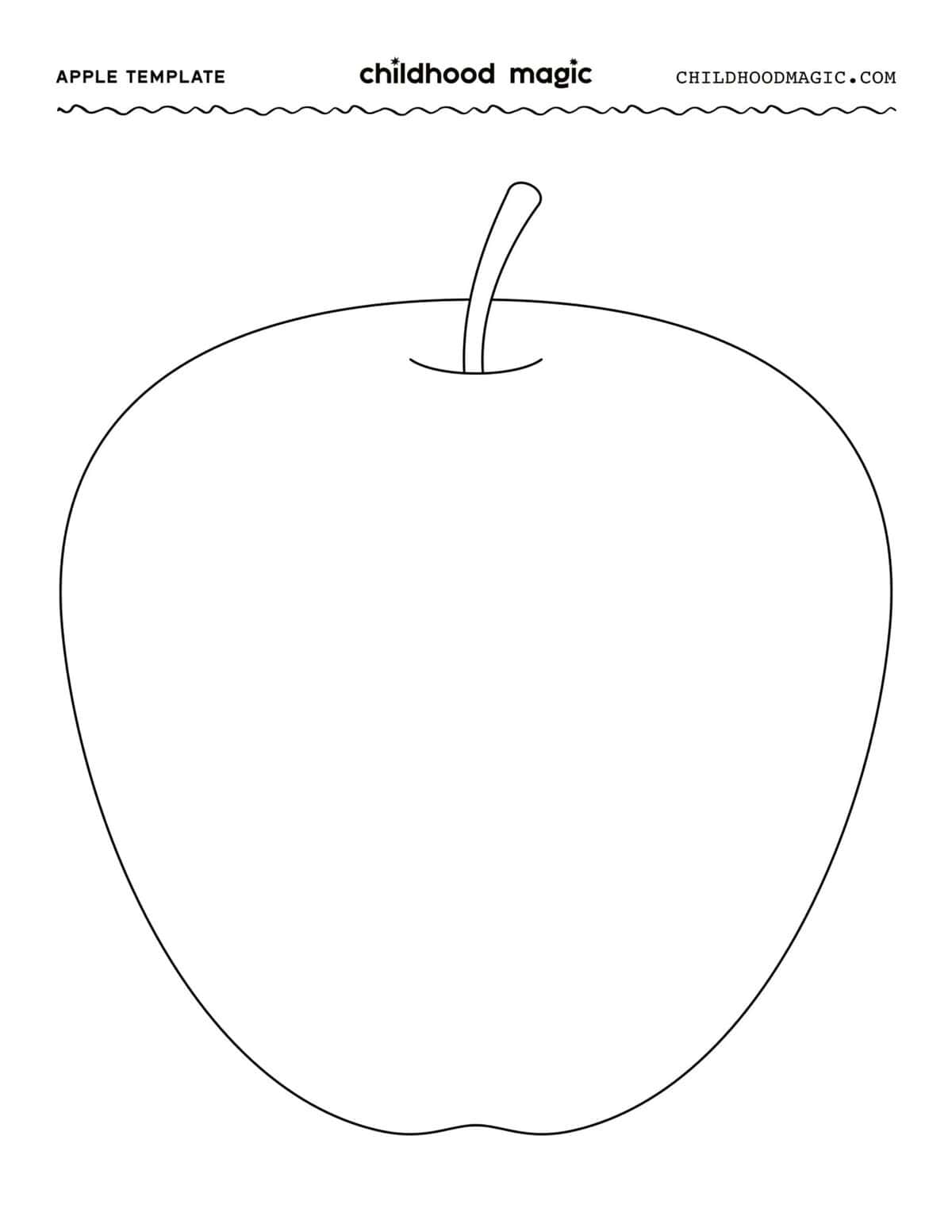 Apple Outline-Free Printable Template - Childhood Magic