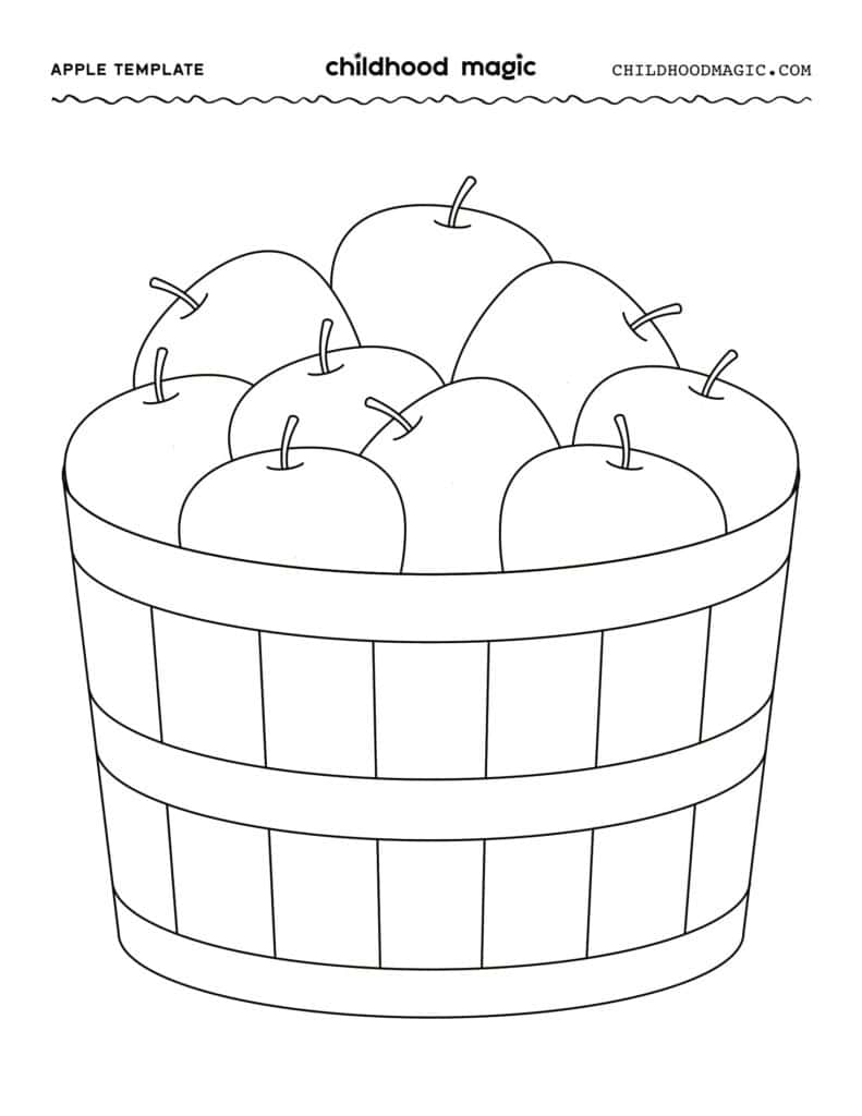 Apple Outline-Free Printable Template - Childhood Magic