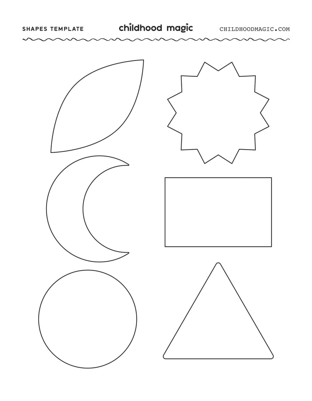 Shape Outlines Free Printable Templates Childhood Magic