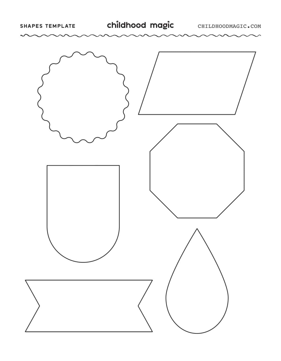 Shape Outlines- Free Printable Templates - Childhood Magic