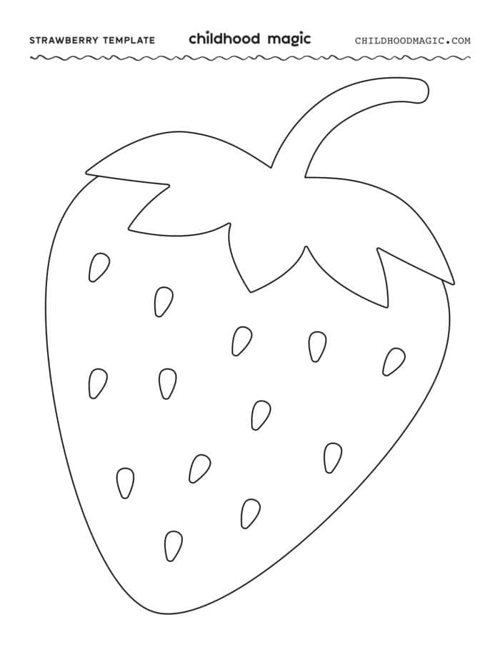 Strawberry Printable- Free Template - Childhood Magic