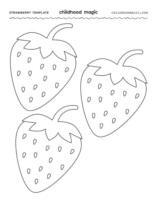 Strawberry Printable- Free Template - Childhood Magic