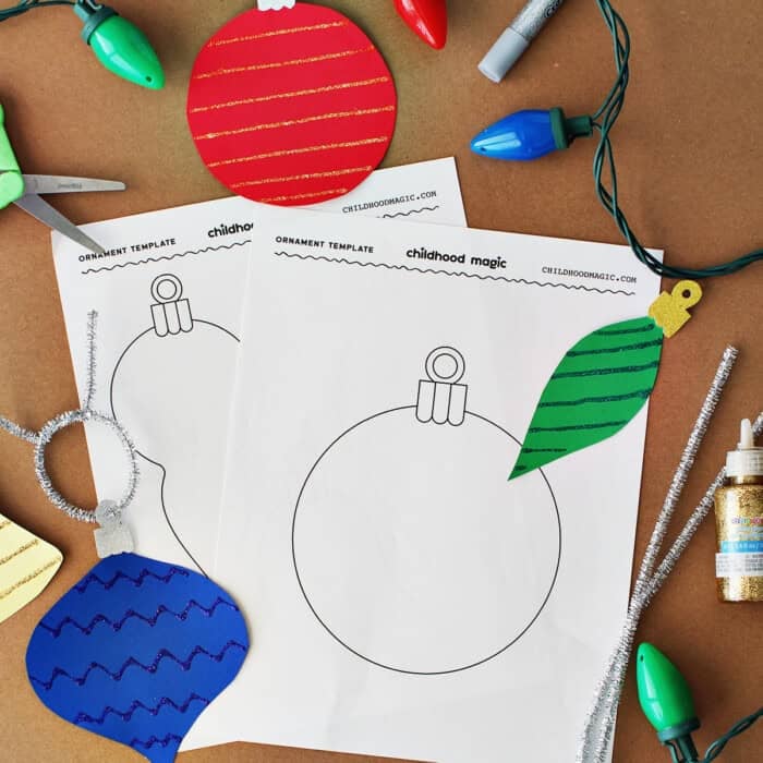 Christmas Ornament Template- Free Printable - Childhood Magic