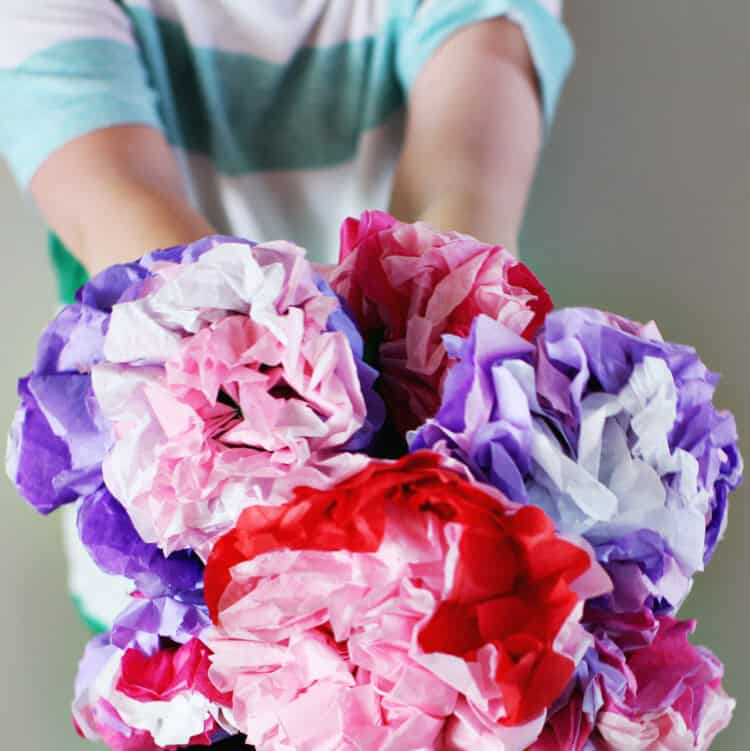 Easy Tissue Paper Flower Craft - Childhood Magic