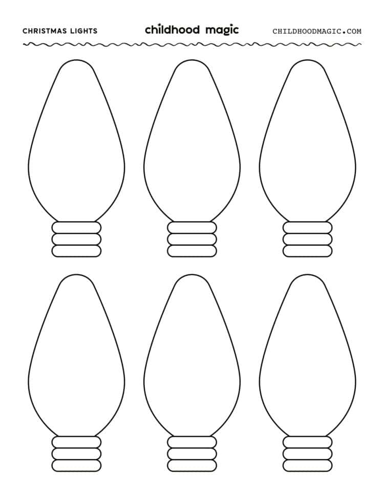 Christmas Light Template- Free Printable Outline - Childhood Magic