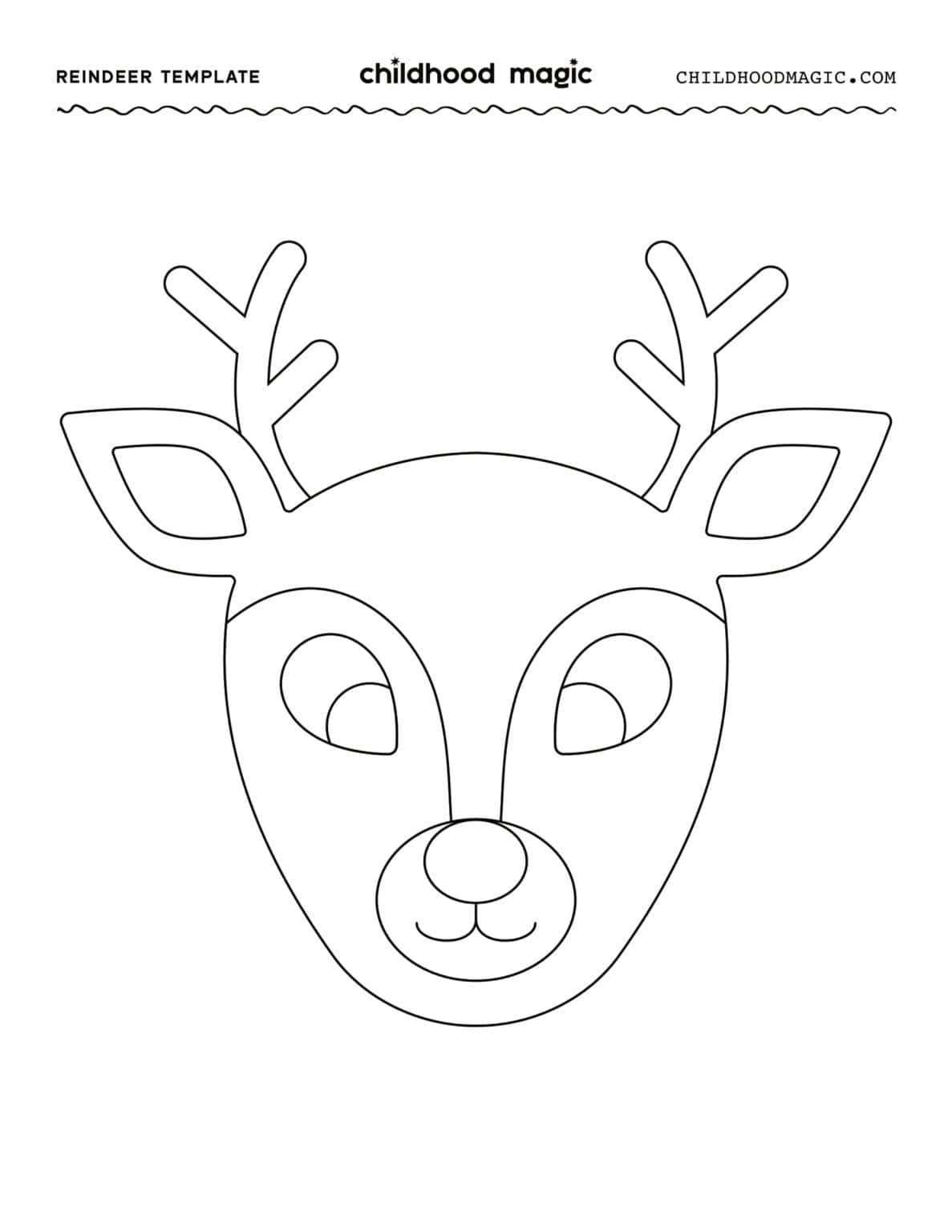 Reindeer Template- Free Printable - Childhood Magic