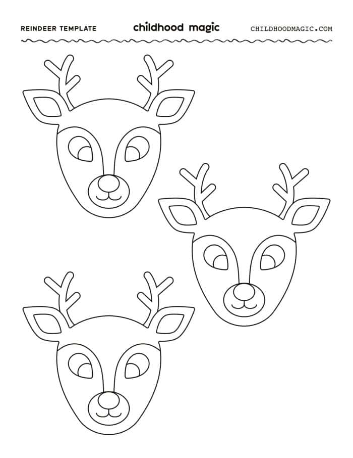 Reindeer Template- Free Printable - Childhood Magic