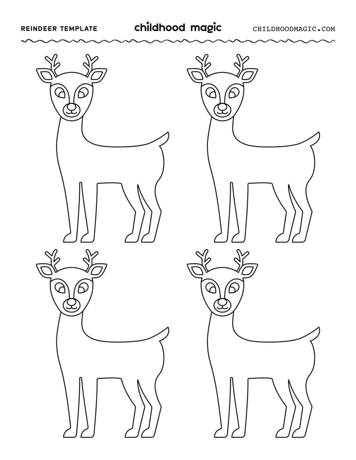 Reindeer Template- Free Printable - Childhood Magic