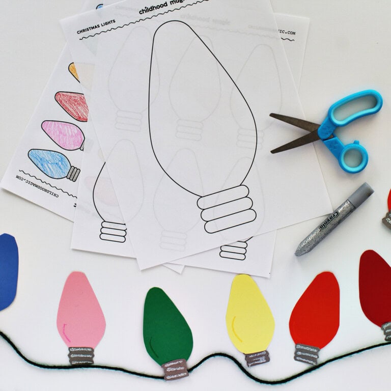 Christmas Light Template- Free Printable Outline - Childhood Magic