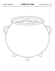 Witch Template- Free Printable Witch, Hat and Cauldron - Childhood Magic