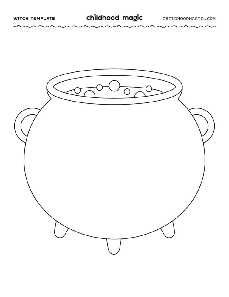 Witch Template- Free Printable Witch, Hat and Cauldron - Childhood Magic