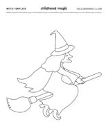 Witch Template- Free Printable Witch, Hat and Cauldron - Childhood Magic