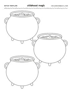 Witch Template- Free Printable Witch, Hat and Cauldron - Childhood Magic