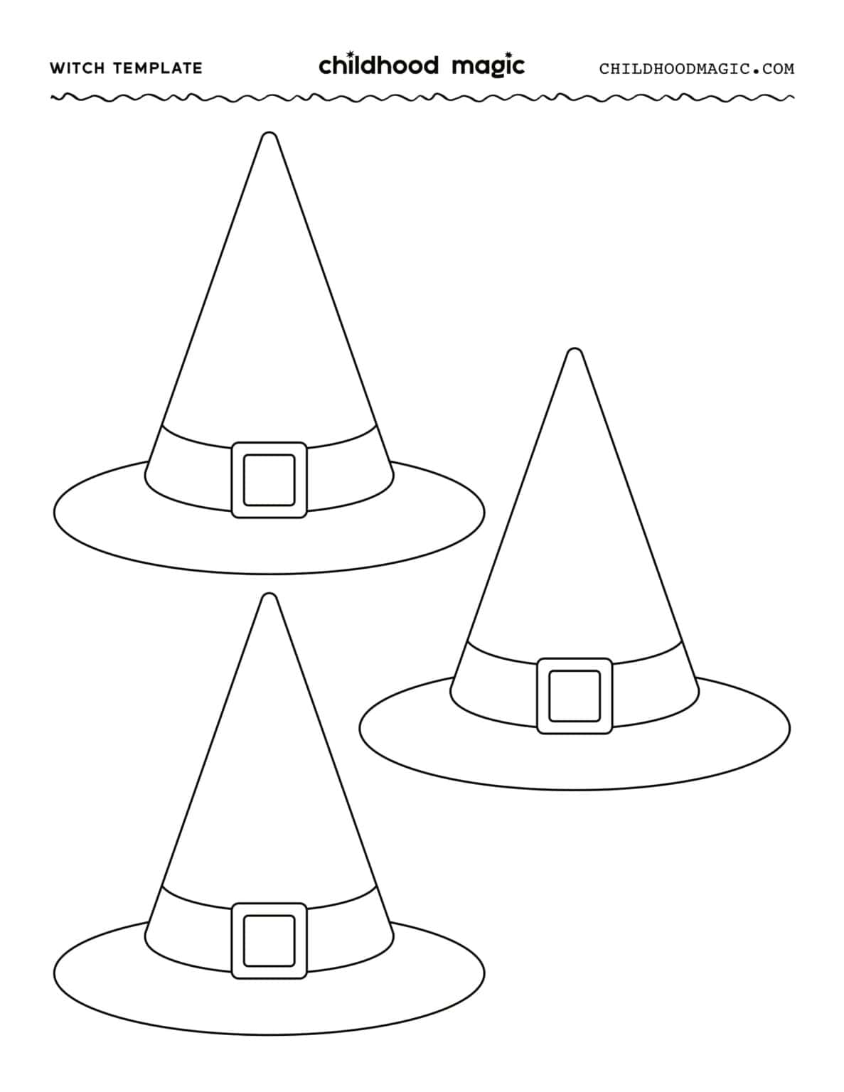Witch Template- Free Printable Witch, Hat and Cauldron - Childhood Magic