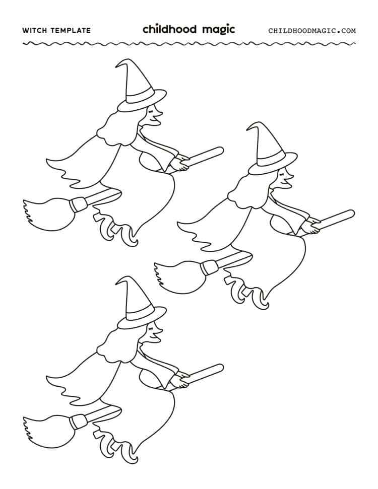 Witch Template- Free Printable Witch, Hat and Cauldron - Childhood Magic