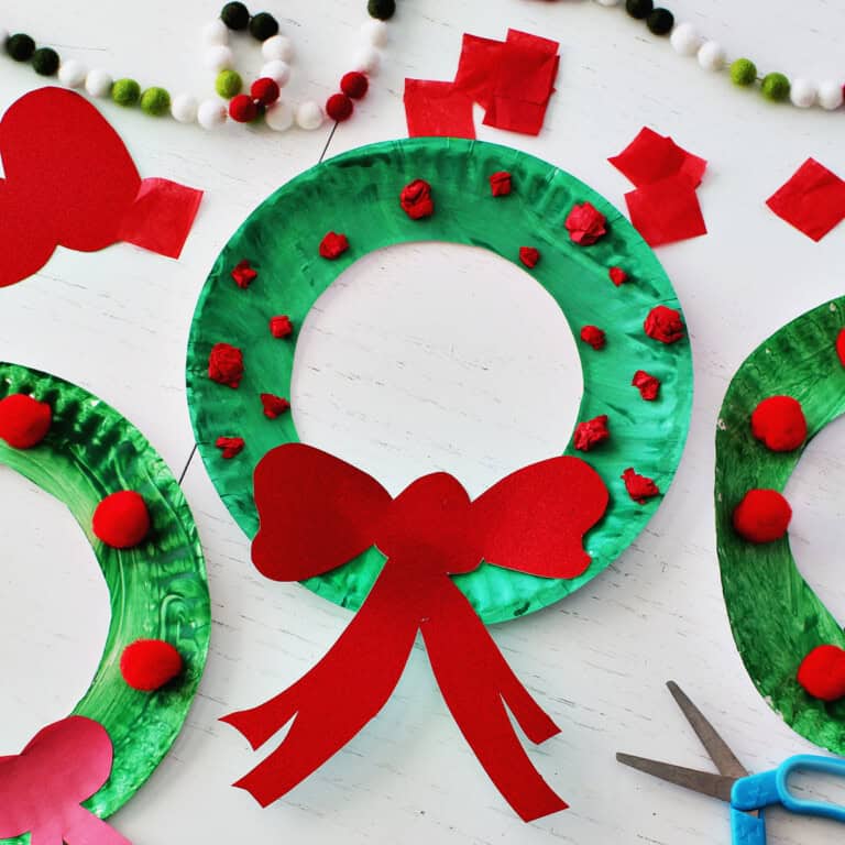 Paper Plate Christmas Wreath Kids Craft - Childhood Magic