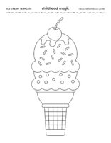 Ice Cream Template- Free Printable Outline - Childhood Magic