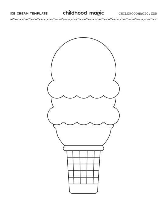 Ice Cream Template- Free Printable Outline - Childhood Magic