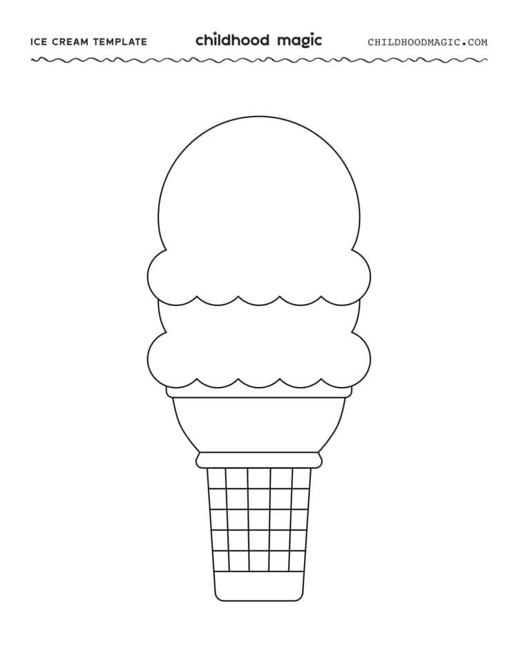 Ice Cream Template- Free Printable Outline - Childhood Magic