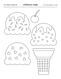 Ice Cream Template- Free Printable Outline - Childhood Magic