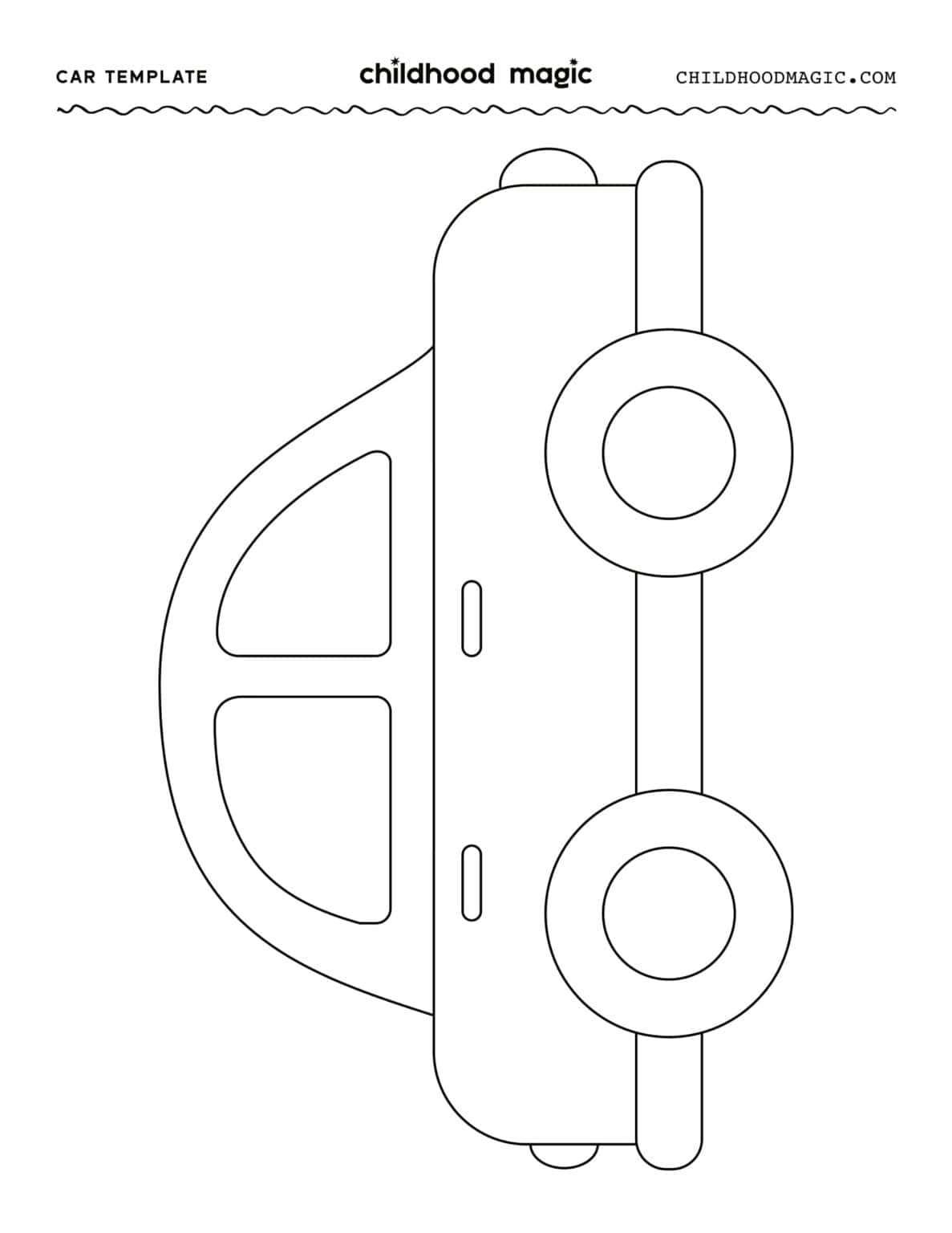 Car Template- Free Printable - Childhood Magic