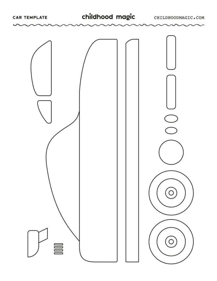 Car Template- Free Printable - Childhood Magic