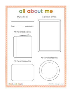 All About Me- Free Printable Worksheets for Pre-K to Elementary ...