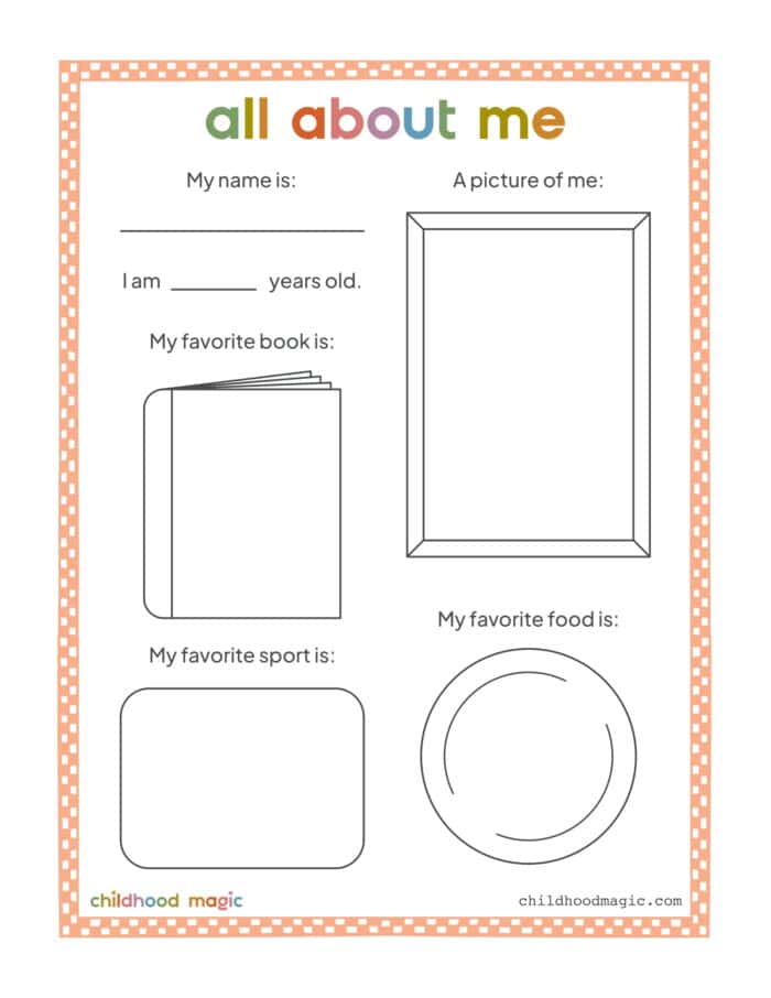 All About Me- Free Printable Worksheets for Pre-K to Elementary ...