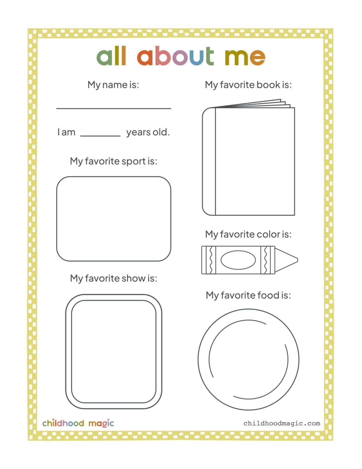 All About Me- Free Printable Worksheets for Pre-K to Elementary ...