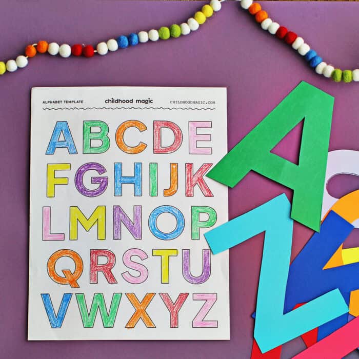 Alphabet Printable- An Uppercase Letter Template for Kids - Childhood Magic