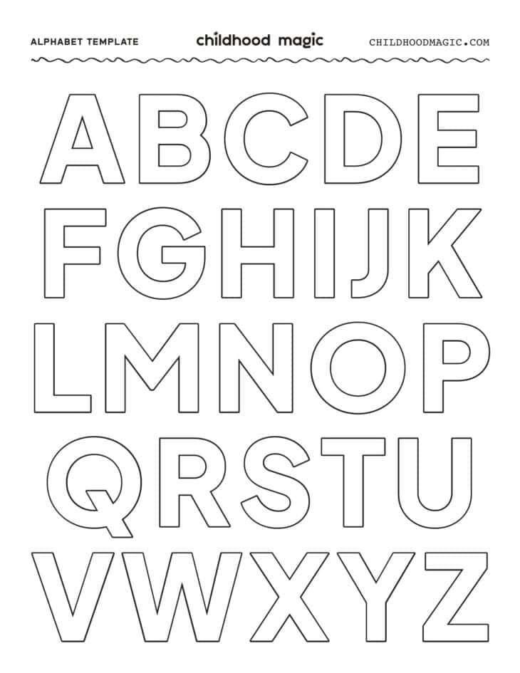 Alphabet Printable- An Uppercase Letter Template for Kids - Childhood Magic