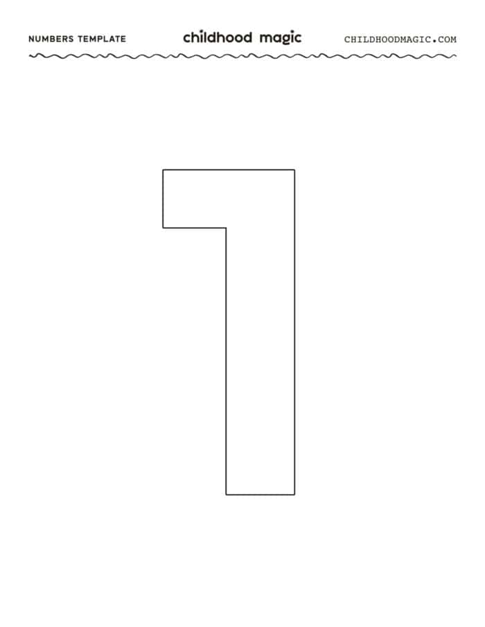 Printable Numbers 0-9: Free Number Outlines for Kids - Childhood Magic