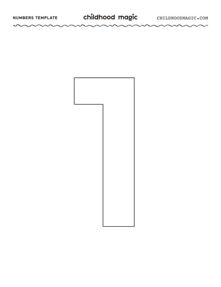 Printable Numbers 0-9: Free Number Outlines for Kids - Childhood Magic