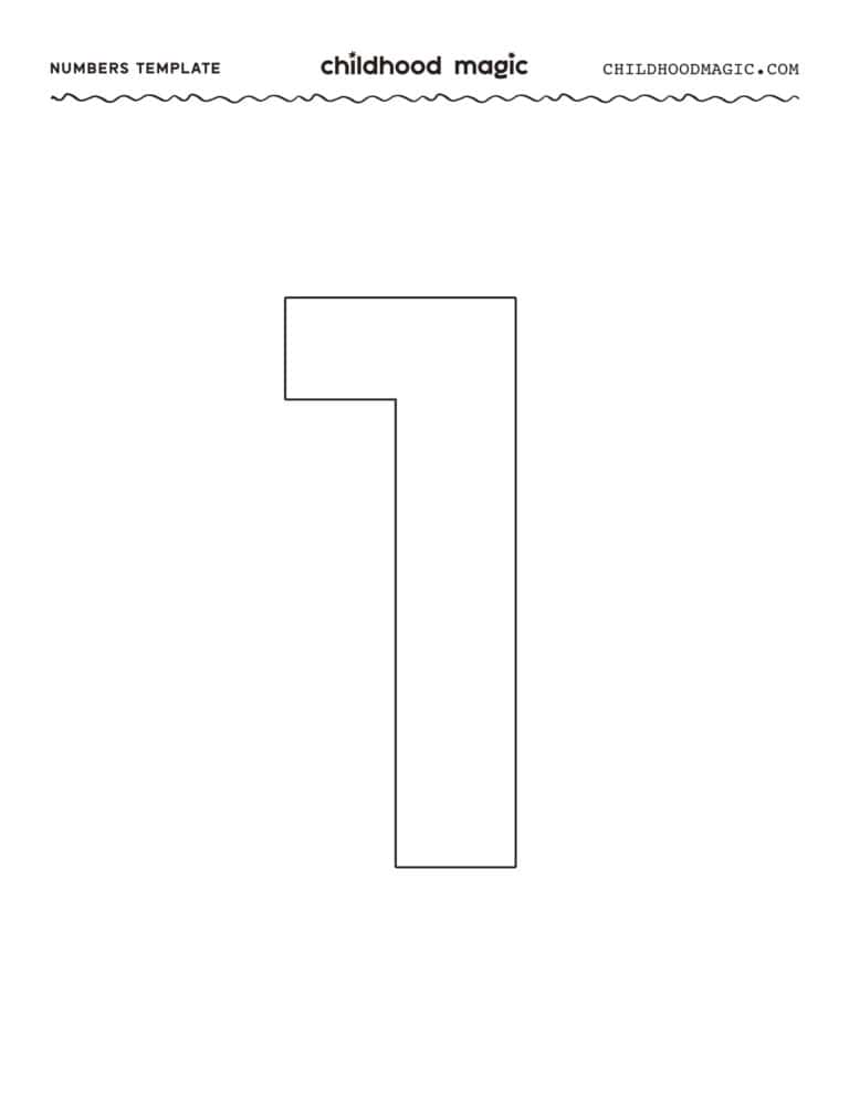 Printable Numbers 0-9: Free Number Outlines for Kids - Childhood Magic