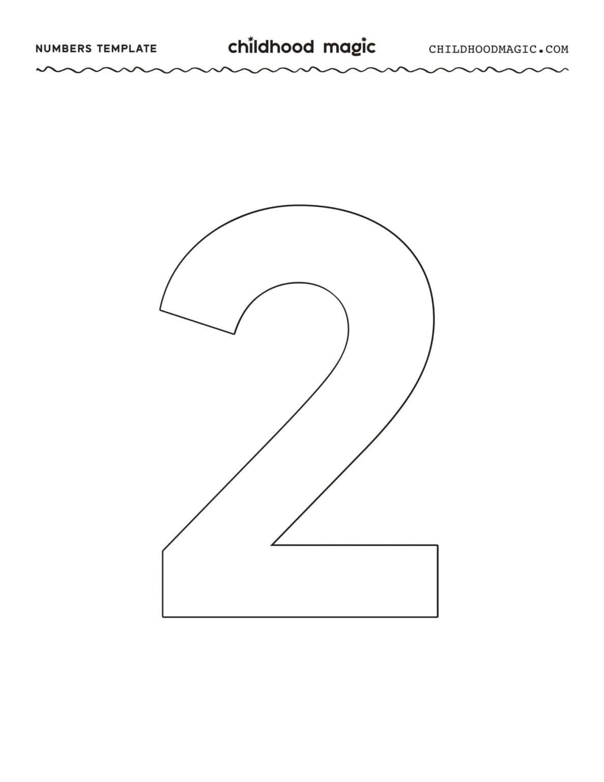 Printable Numbers 0-9: Free Number Outlines for Kids - Childhood Magic