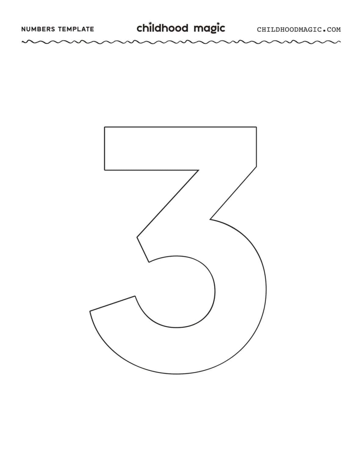 Printable Numbers 0-9: Free Number Outlines for Kids - Childhood Magic