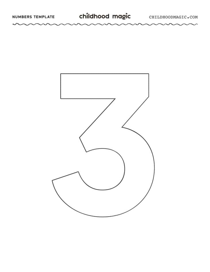 Printable Numbers 0-9: Free Number Outlines for Kids - Childhood Magic