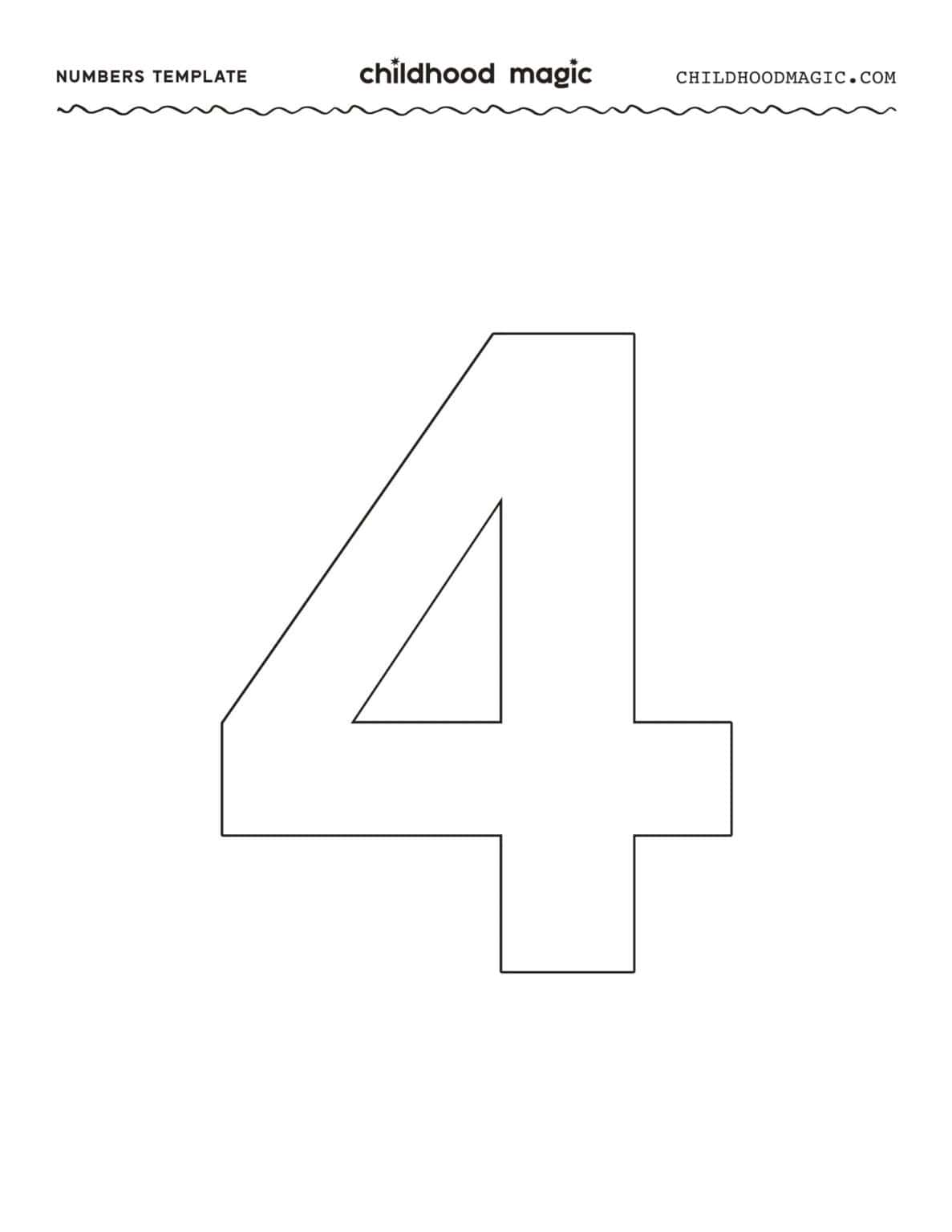 Printable Numbers 0-9: Free Number Outlines for Kids - Childhood Magic