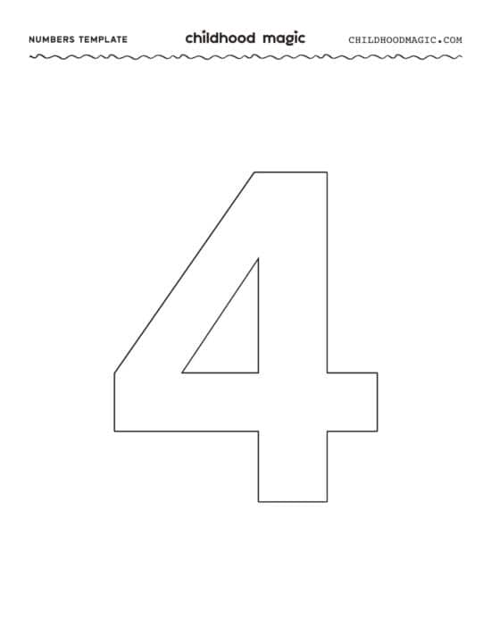 Printable Numbers 0-9: Free Number Outlines for Kids - Childhood Magic