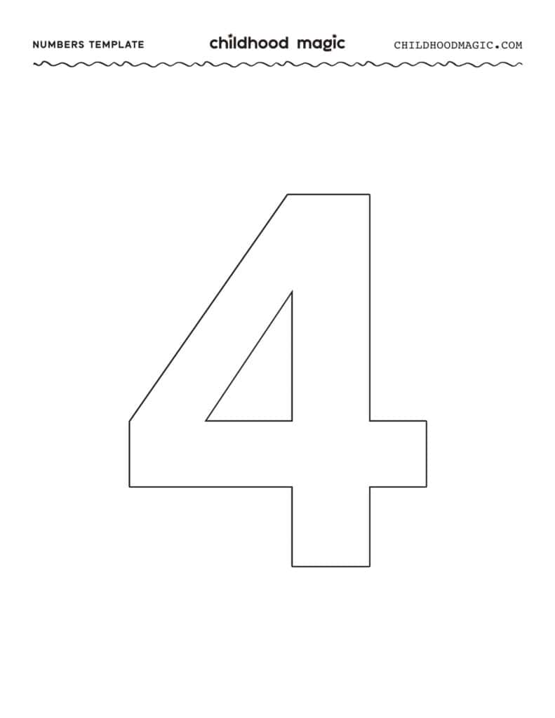 Printable Numbers 0-9: Free Number Outlines for Kids - Childhood Magic