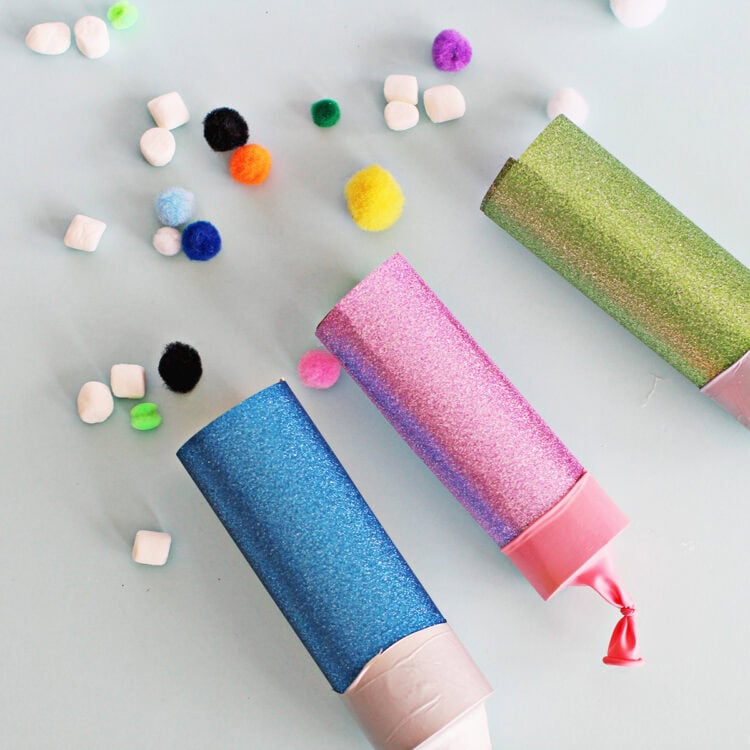 DIY Pom Pom Popper for Kids- Easy Craft and STEM Fun - Childhood Magic