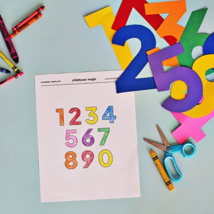 Printable Numbers 0-9: Free Number Outlines for Kids - Childhood Magic