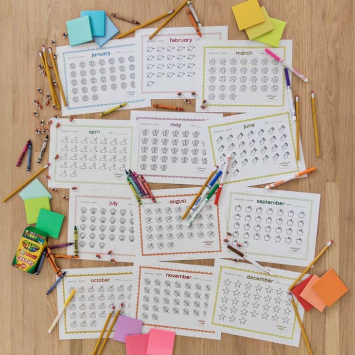 Free Printable Monthly Reading Charts and How to Use Them! - Childhood ...