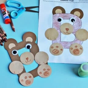 B is for Bear Craft with Free Printable Template - Childhood Magic